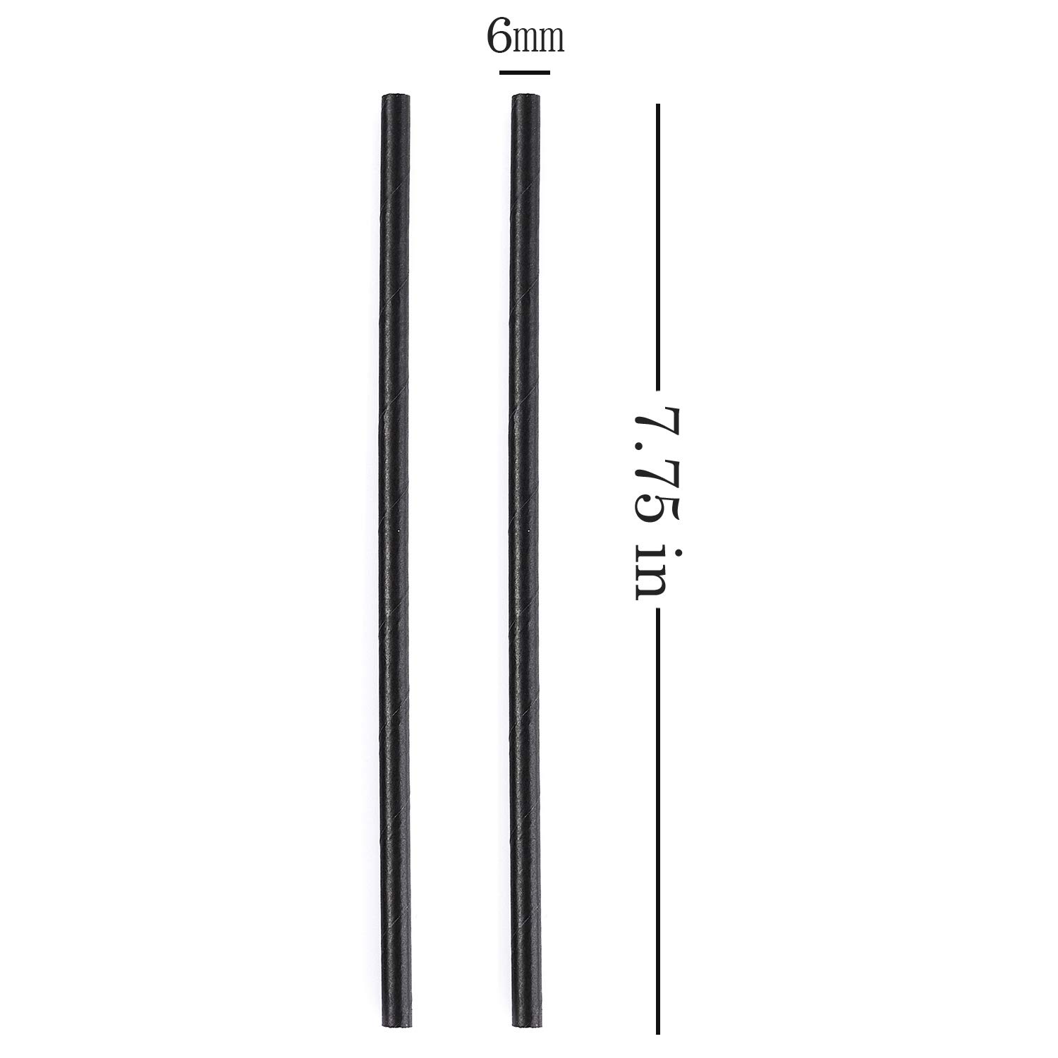 ALINK 100 Black Paper Straws, Biodegradable Disposable Drinking Straws Bulk for Party Supplies, Birthday, Wedding, Bridal/Baby Shower, Restaurant and Holiday Celebrations