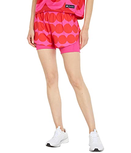 adidas Women's Standard X Marimekko 2 in 1 Short, Vivid Red, X-Large