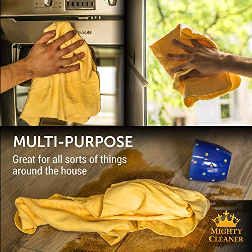Premium Chamois Cloth for Car Drying - 26βx17β - Super Absorbent Reusable Shammy Towel for Car + Storage Tube - Scratch-Free Car Drying Shammy