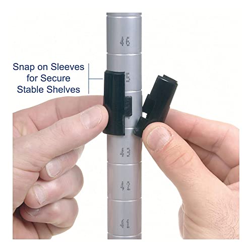 Nexel 4-Shelf Wire Shelving Unit, Clear Epoxy Finish, 21" W x 24" L x 63" H