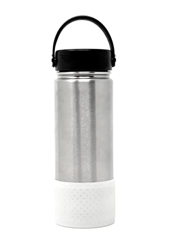 BottleArmor Protective Silicone Boot Sleeve for Hydro Flask Water Bottles with DropShield Technology… (Small (fits 12oz to 24oz), Ice (Glows Blue))