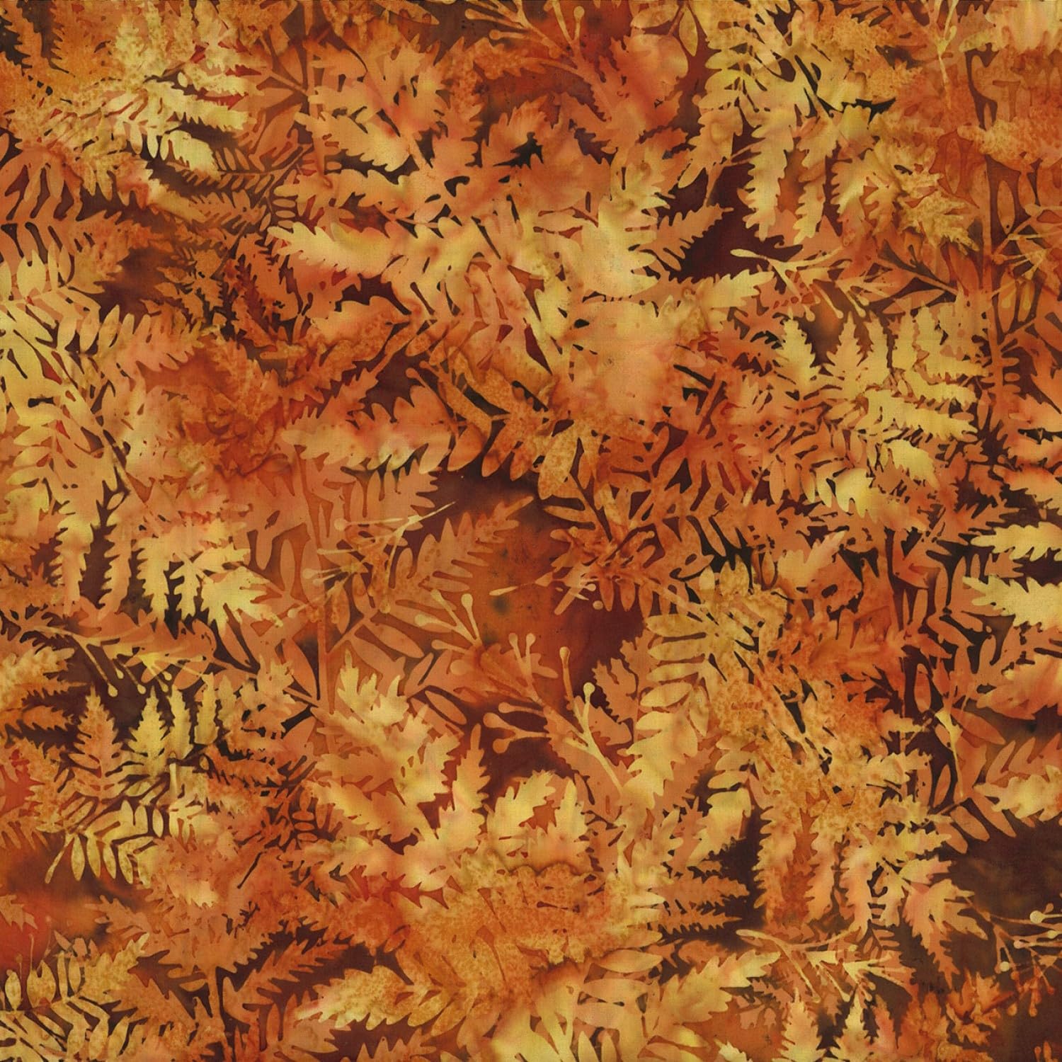 Hoffman Bali Batik Autumn Trail Fern, Fabric by The Yard (Fox)