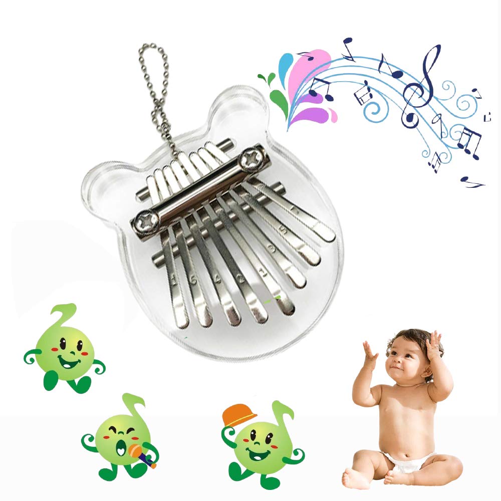 8 Key Kalimba Thumb Piano, Super MiNi Transparent Acrylic Finger Piano Musical Instrument Suitable for Beginners and Children's Toys.