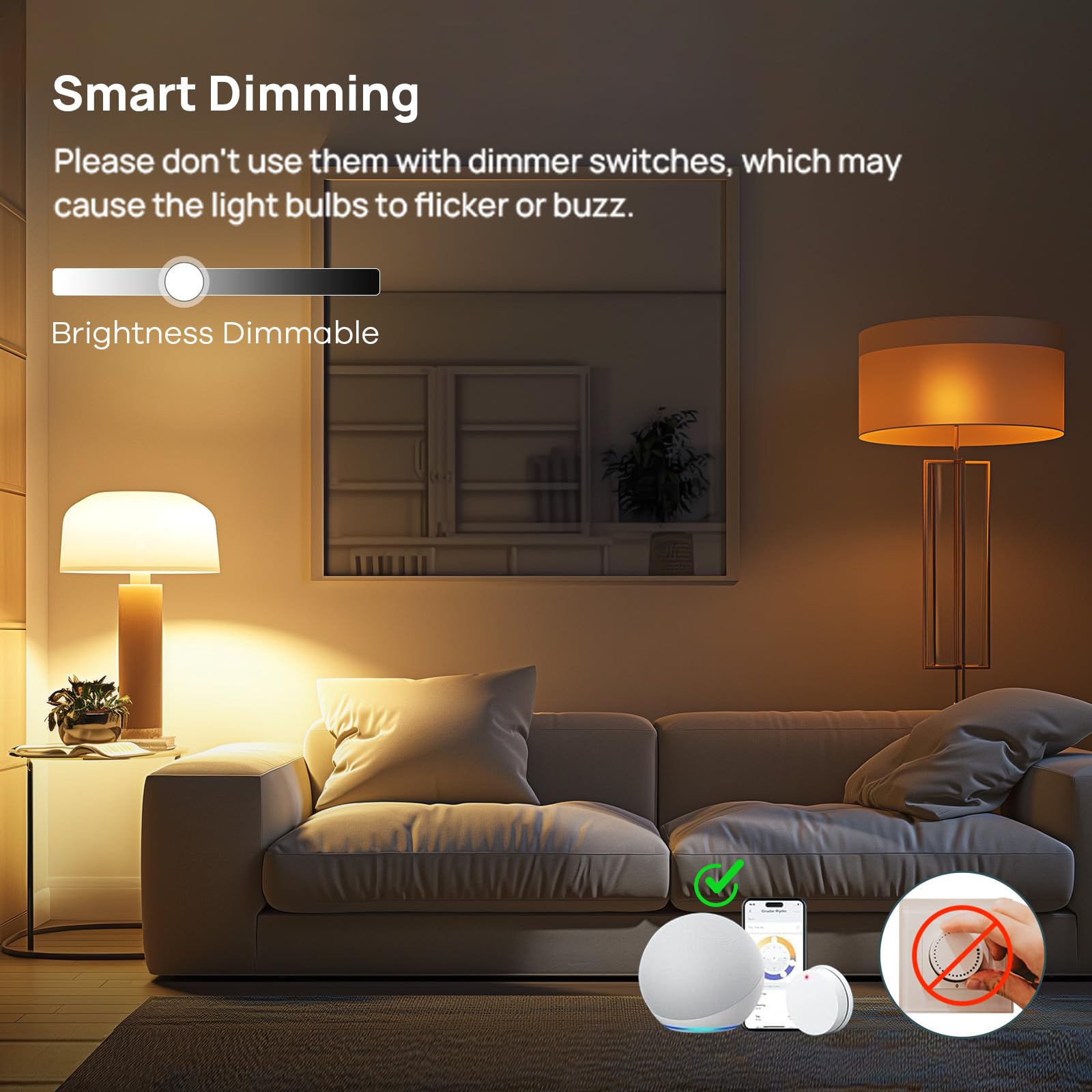 Linkind Matter Smart Light Bulb, Smart Bulbs Work with Apple Home/Siri/Alexa/Google Home/SmartThings, LED RGBTW Color Changing Bulbs Music Sync, Smart Home, A19 E26 60W 800LM, 2.4Ghz WiFi Only, 4 Pack