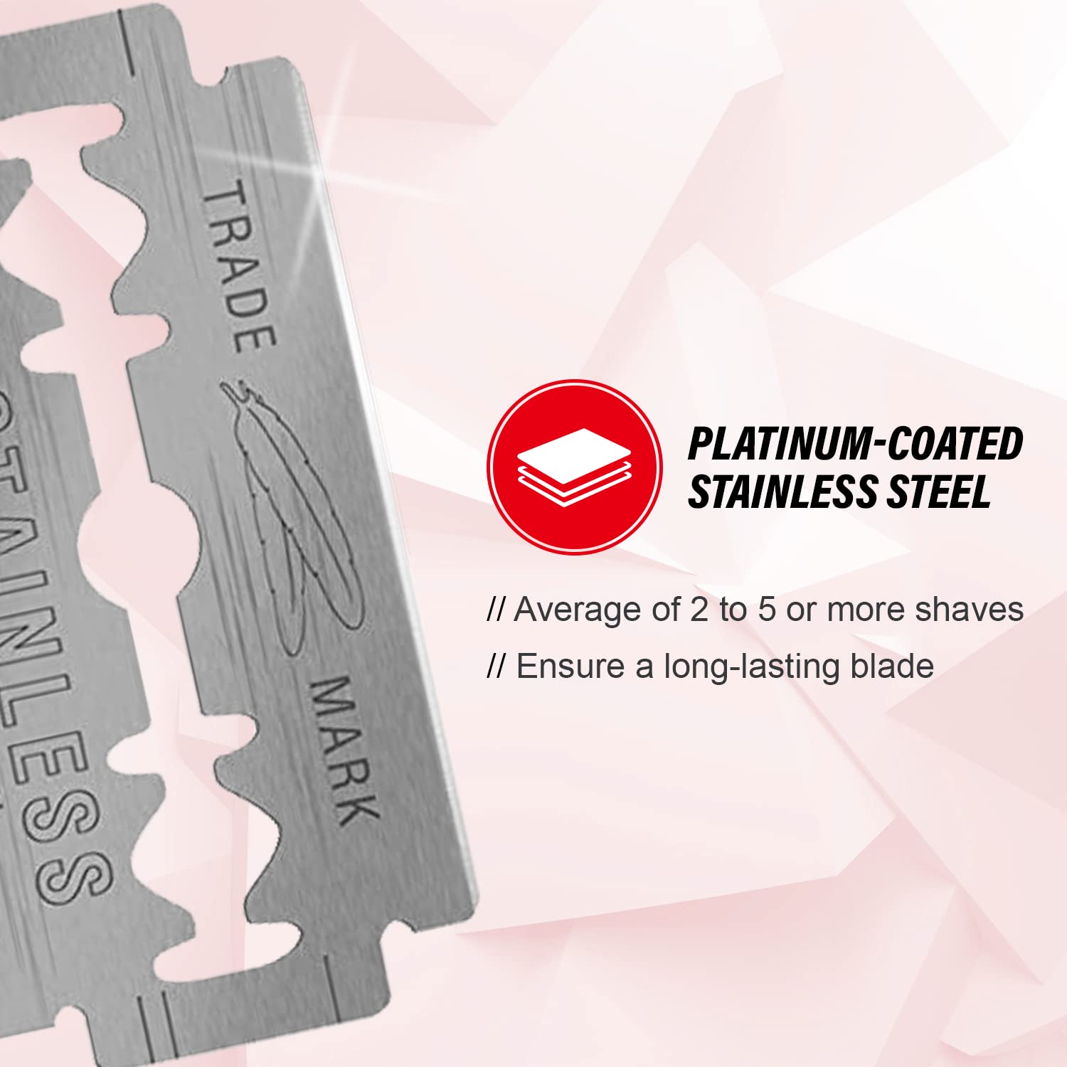 Feather Double Edge Safety Razor Blades - (30 Count) - Platinum Coated Hi-Stainless Steel Razor Blades - Fits Most Safety Razors - Super Sharp for Close Shaves - Japanese Quality