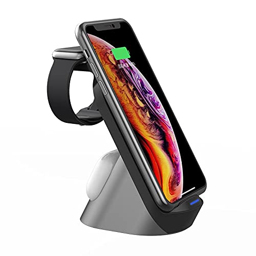 BoxWave Charger Compatible with Bose QuietComfort Earbuds (Charger by BoxWave) - Compact Wireless MultiCharge Stand (10W), Wireless Qi Stand Charger Watch Earbuds - Jet Black