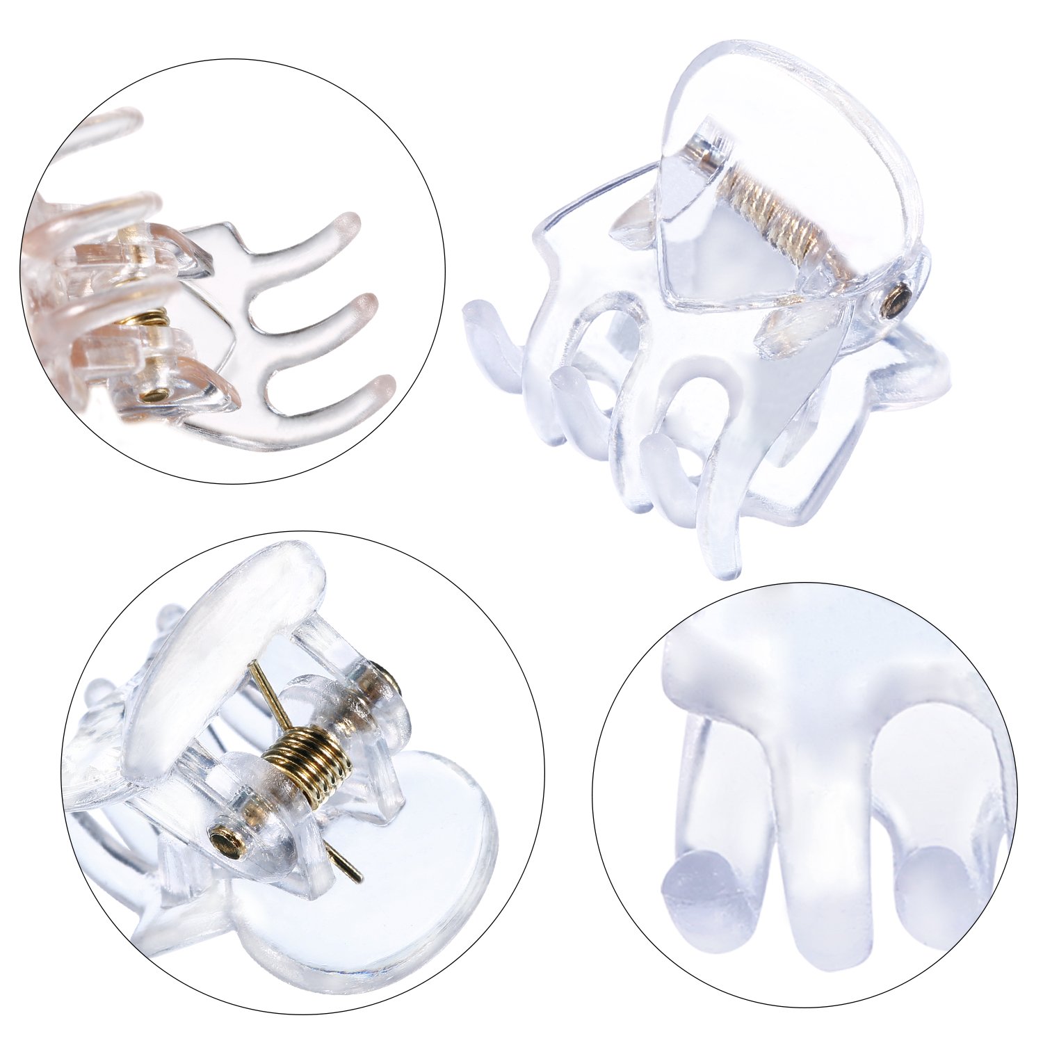 Hotop Hair Clip, 24 Pcs Small Mini Hair Claw Clips for Girls and Women, Non-Slip Plastic Tiny Jaw Clips, Clear