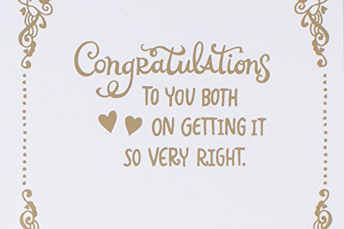 Hallmark Mahogany Wedding Card (Gold Heart), Gold Lettering (0299RZD2062)