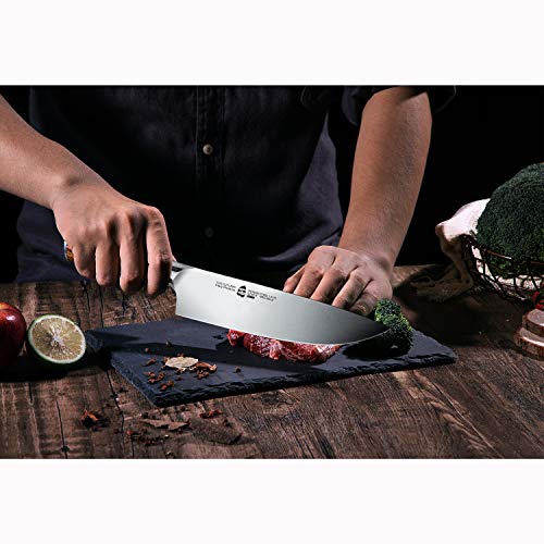TUO Chef Knife Kitchen Knives Chefs Knife, High Carbon German Stainless Steel Cutlery Rust Resistant, Pakkawood Handle Luxurious Gift Box 8 inch Chopper Fiery Phoenix Series
