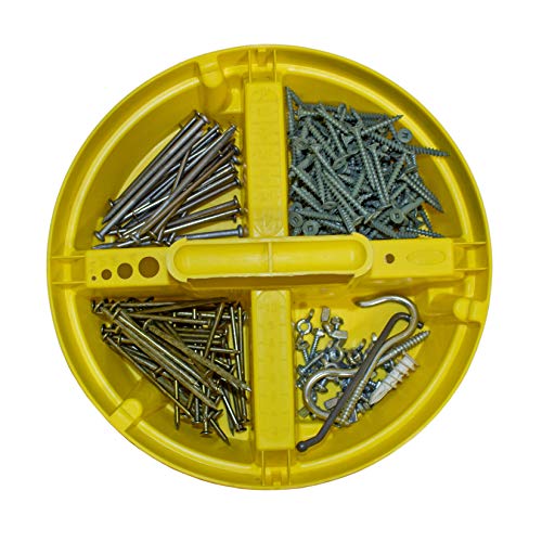 Bucket Boss - Bucket Stacker Small Parts Organizer, Bucket Organization (15051), Yellow & 08010 Bucket Grip, Black