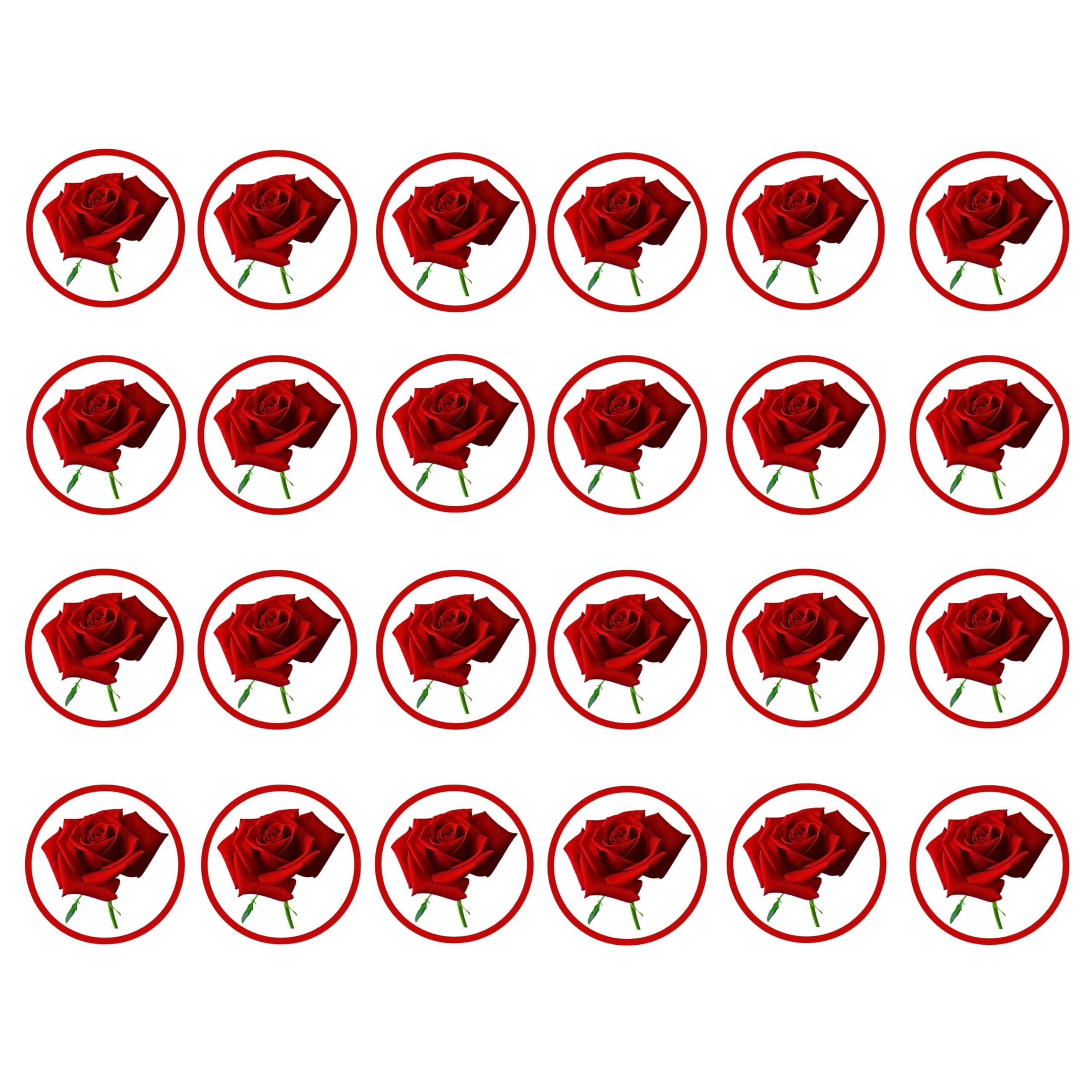 48 Rose Cake Decorations, Roses Wafer Card Cupcake Decorations Rose Flower Edible Cake Decorations, Rose Edible Cupcake Toppers