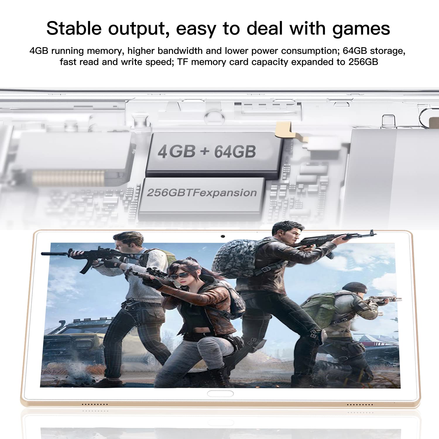 AOYODKG Android 11 Tablet 10 inch Built-in Camera with WiFi,Phablet 64GB Storage with 256GB Expand,IPS HD Touch Screen,2 in 1 Tablet with Keyboard,Gaming Tablet