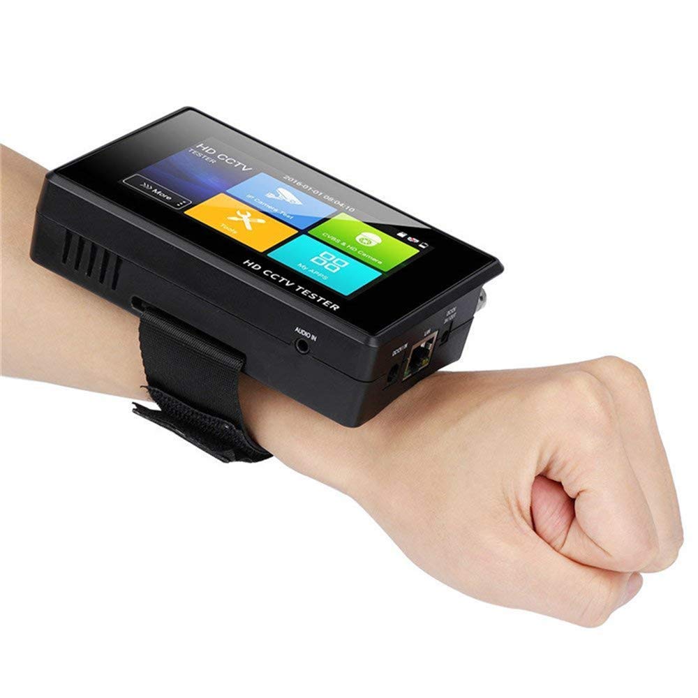 EVERSECU 5 in 1 CCTV Tester Support Up to 4K IP Camera & 720P/1080P/3mp/4mp/5 Megapixel AHD, TVI, CVI & CVBS Analog Camera, 4" Touch Screen Security Video Monitor, POE Out, IP Scan, UTP Cable Test