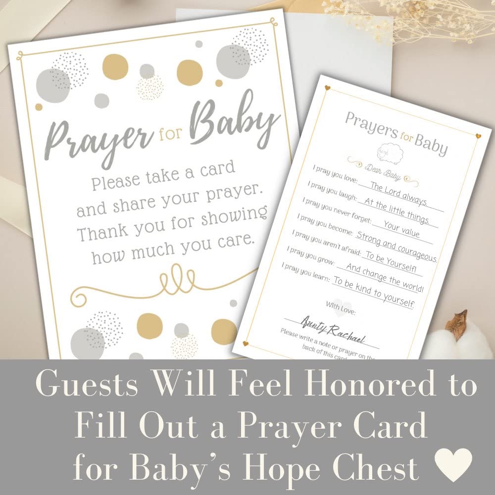 Baptism Decorations for Baby Boys and Girls,Includes 3 Faith-Based Decorative Posters, Thumbprint Tree Wall-Art Keepsake, 20 Prayer Cards, Baby's First Birthday, or Any Religious Event Extra Special