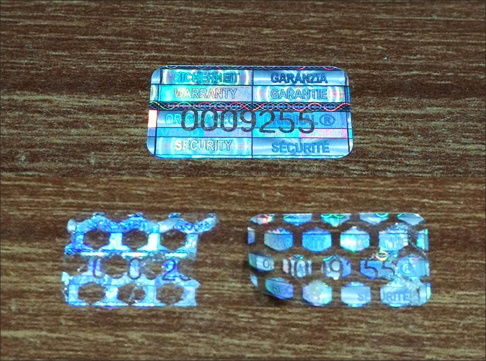 Holomarks 200 pcs Hologram Labels with Serial Numbers, Warranty Stickers Seals .63 x .39 inch