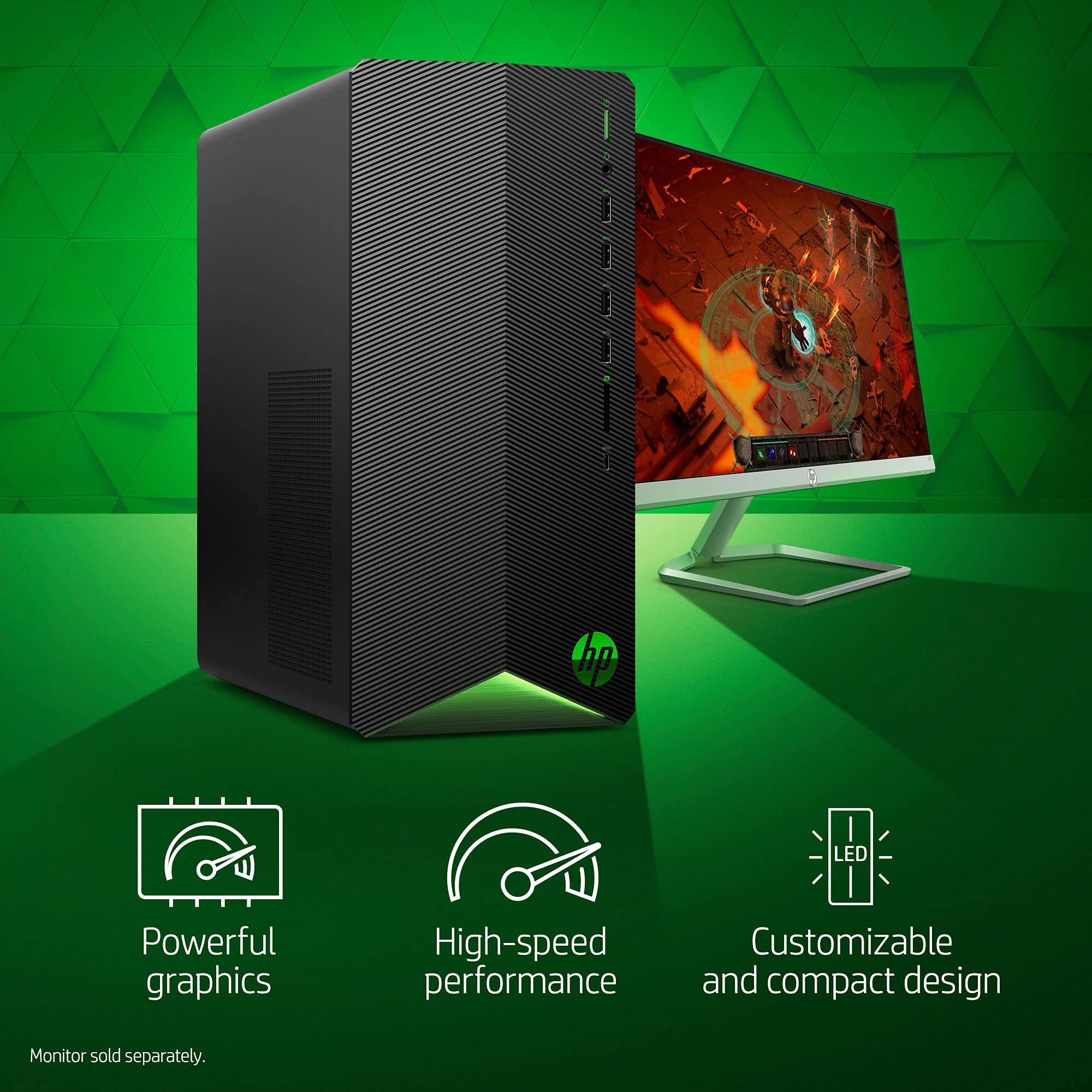HP 2021 Newest Pavilion Gaming Desktop Computer, AMD 6-Core Ryzen 5 5600G Processor (Up to 4.4 GHz), AMD Radeon RX 5500, 16GB RAM, 512GB PCIe NVMe SSD, Mouse and Keyboard, Win 10 Home + HDMI Cable
