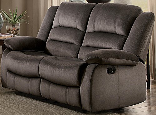 Homelegance Jarita Reclining Loveseat Polyester Fabric Cover, Chocolate