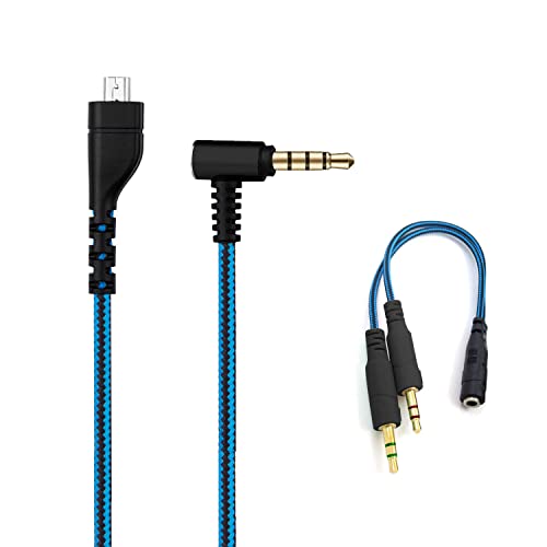 Arctic 7 Audio Cable, Nylon Braided Replacement Cable Extension Cord Compatible with SteelSeries Arctis 3, Arctis 5, Arctis Pro Wireless, Arctis Pro Gaming Headsets with 3.5mm Headphone Splitter