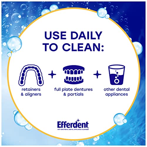 Efferdent Retainer Cleaning Tablets, Denture Cleaning Tablets for Dental Appliances, Overnight Whitening, 90 Count