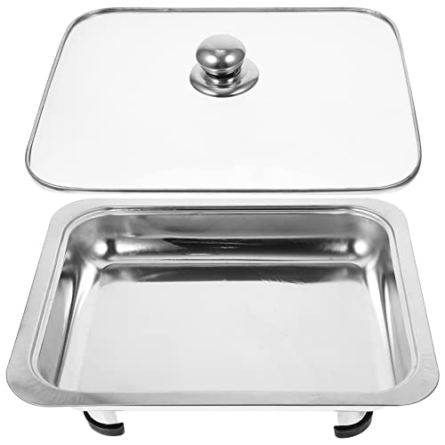 Buffet Food Holder Buffet Server Stainless Steel Chafing Dish Buffet Tray Chaffing Servers Rectangular Canteen Basin with Cover for Parties Buffets Buffet Food Warmer