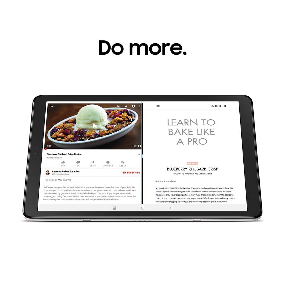 Samsung Electronics SM-T590NZAAXAR Galaxy Tab A, 10.5in, Gray (Renewed)