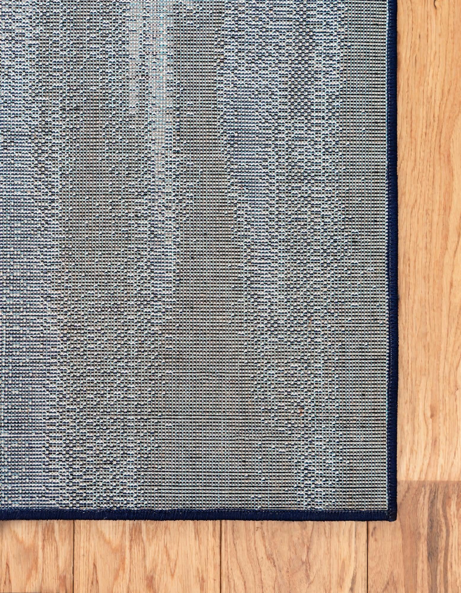 Unique Loom Metro Collection Area Rug (6' 1" x 9' Rectangle, Navy Blue/ Beige)