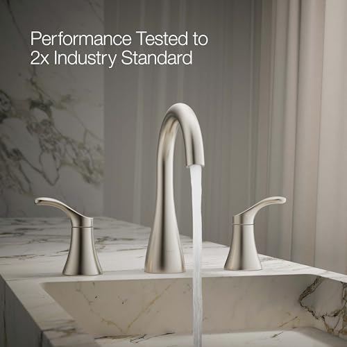Kohler 27390-4K-BN SIMPLICEĀ® Widespread bathroom sink faucet, 1.0 GPM, Vibrant Brushed Nickel