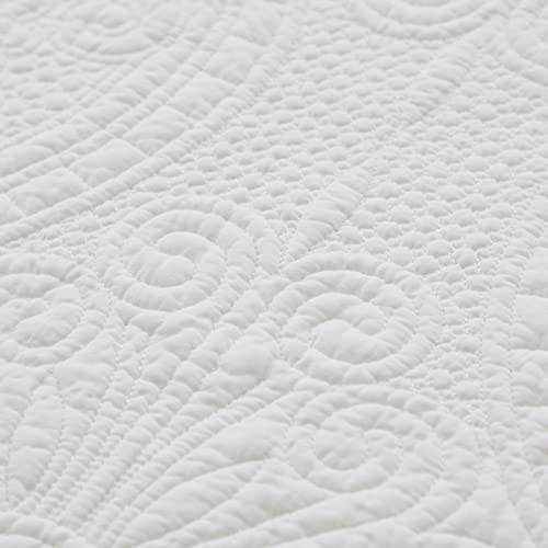 Brandream White Boho Sunflower Medallion Quilt Cotton Quilted Throw Blanket for Bed Couch Daybed 47 X 60 Inch Decorative Throw Blankets