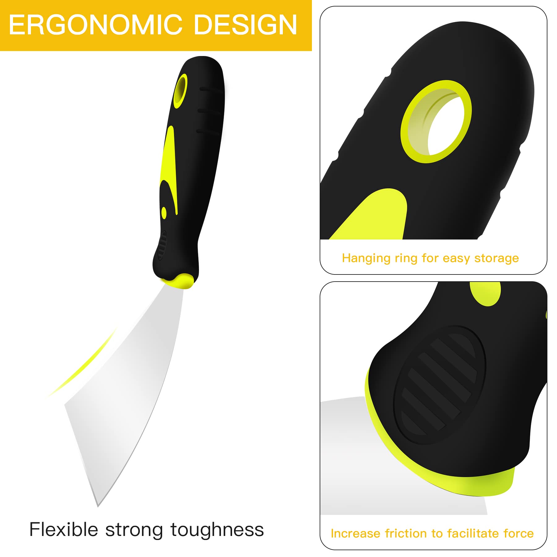 Putty Knife Scrapers, 1.5 Inch Spackle Knife, Metal Scraper Tool for Drywall Finishing, Plaster Scraping, Decals, and Wallpaper