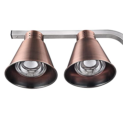 Commercial Food Heat Lamp Dual Bulb Countertop Buffet Food Court Restaurants