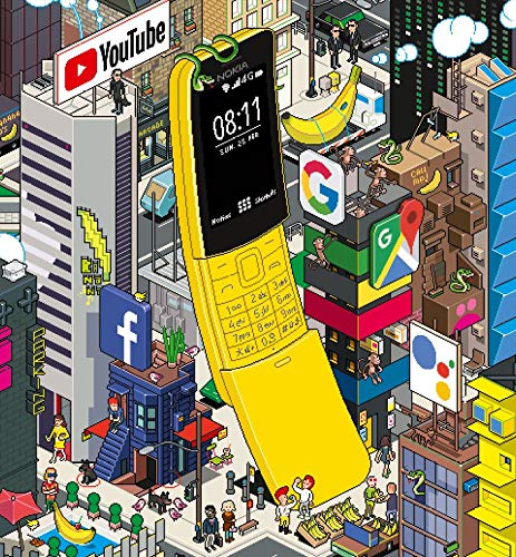 Nokia 8110 4G (2018) Singe-SIM TA-1071 SS 4GB (GSM Only, No CDMA) Factory Unlocked 4G Smartphone (Yellow) - International Version
