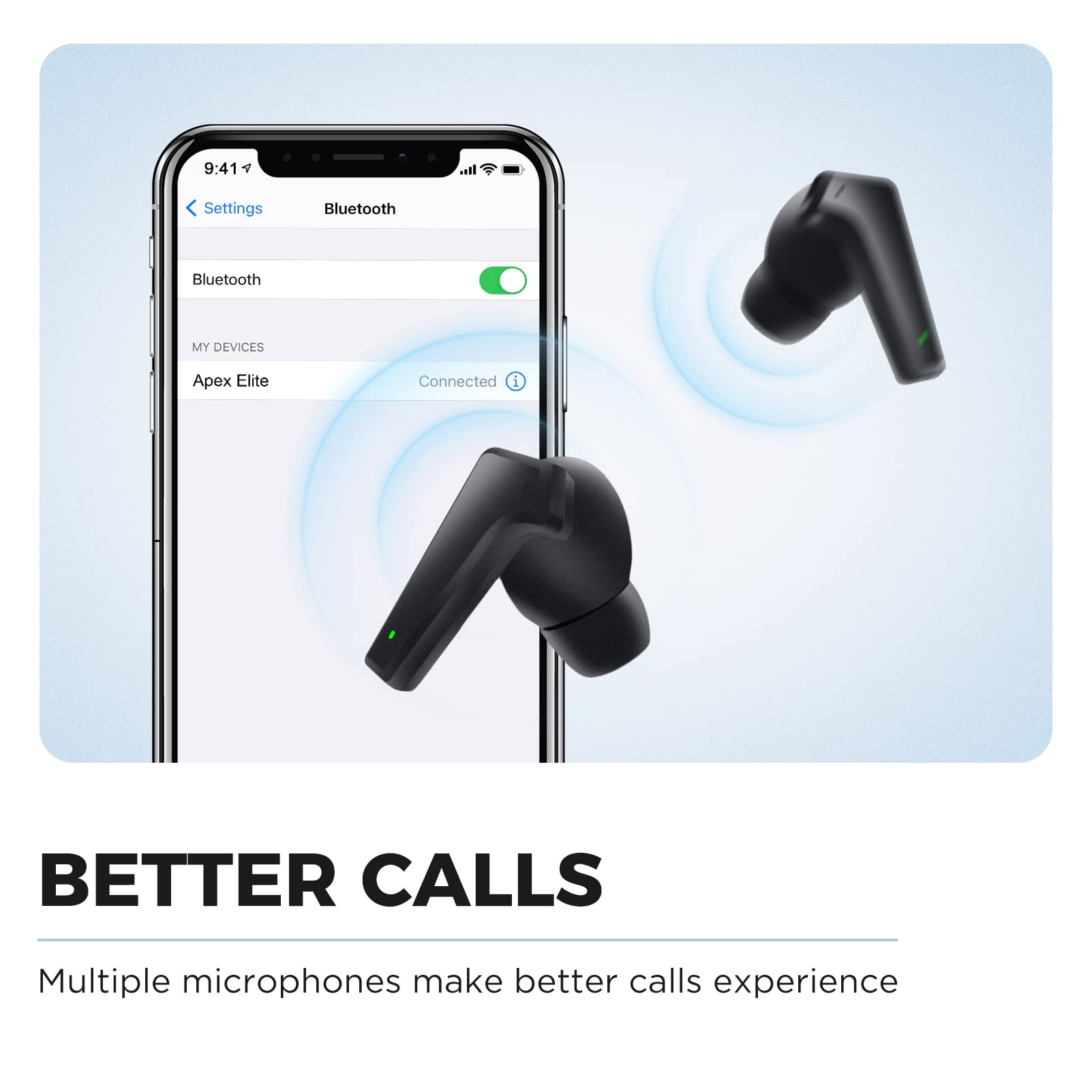 Apex Elite Active Noise Cancelling Earbuds Bluetooth Headphones True Wireless Earbuds with Charging Case Bluetooth Earbuds 5.0 Built in Mic Immersive Sound Deep Bass 25H for Sports/Travel/Work, Black