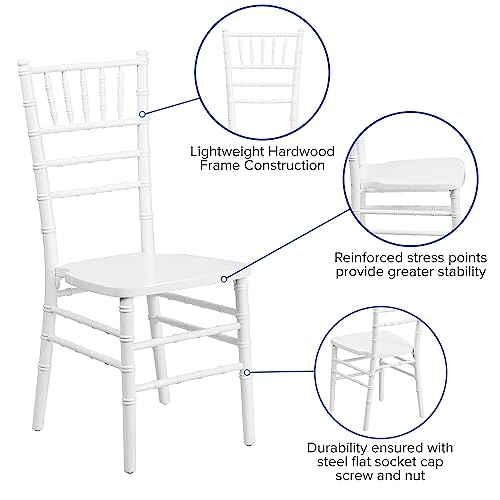 Flash Furniture HERCULES Series White Wood Chiavari Chair