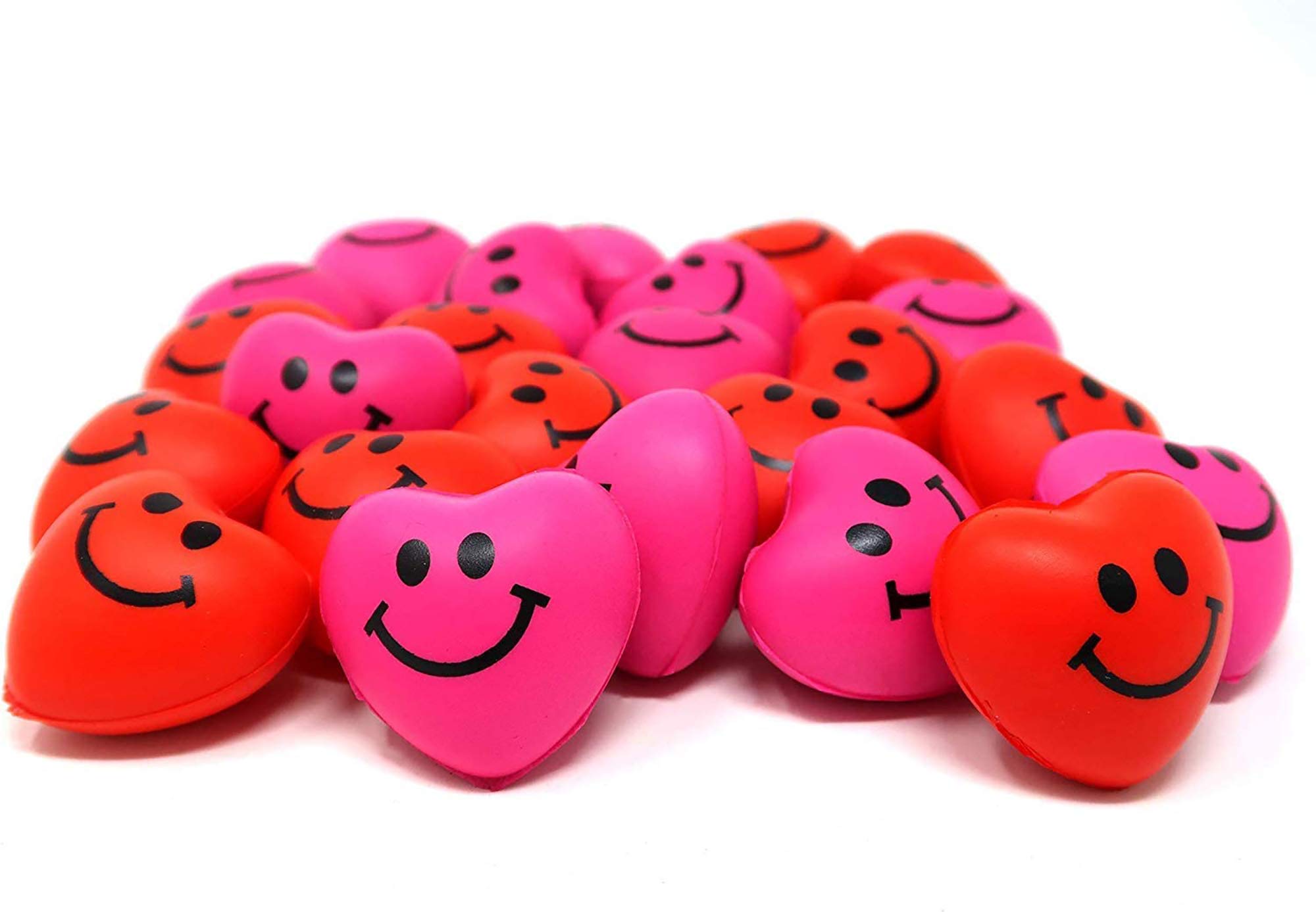 4E's Novelty Mini 1.5" Heart Stress Ball (24 Pack) Bulk - Valentines Squishies - for Class Valentines Party Favors for Kids, Valentines Day Gifts for Kids Classroom, Small Size