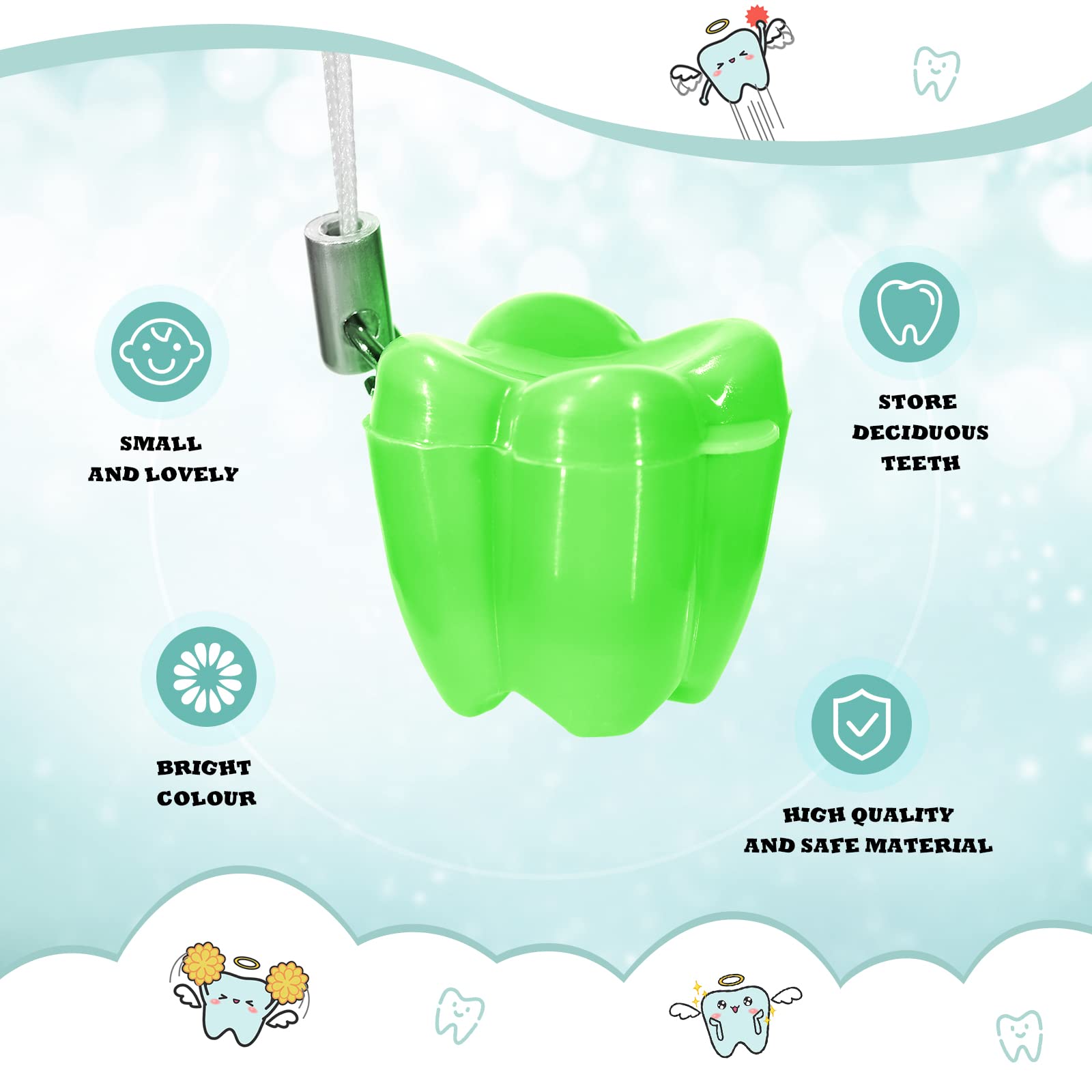 Yaomiao 30 Pcs Lost Teeth Saver Necklace Tooth Necklaces Container for Lost Teeth Holder Lovely Baby Milk Tooth Storage Box Nice Child Teeth Keepsake Holder Children Teeth Save Box (Chic Style)