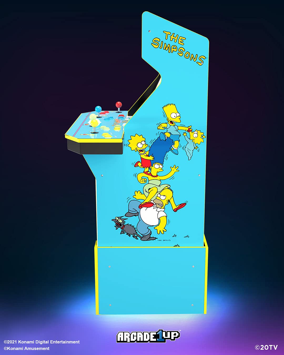 Arcade1UP The Simpsons Live Arcade Cabinet with Riser & Lit Marquee (4 Player) Blue