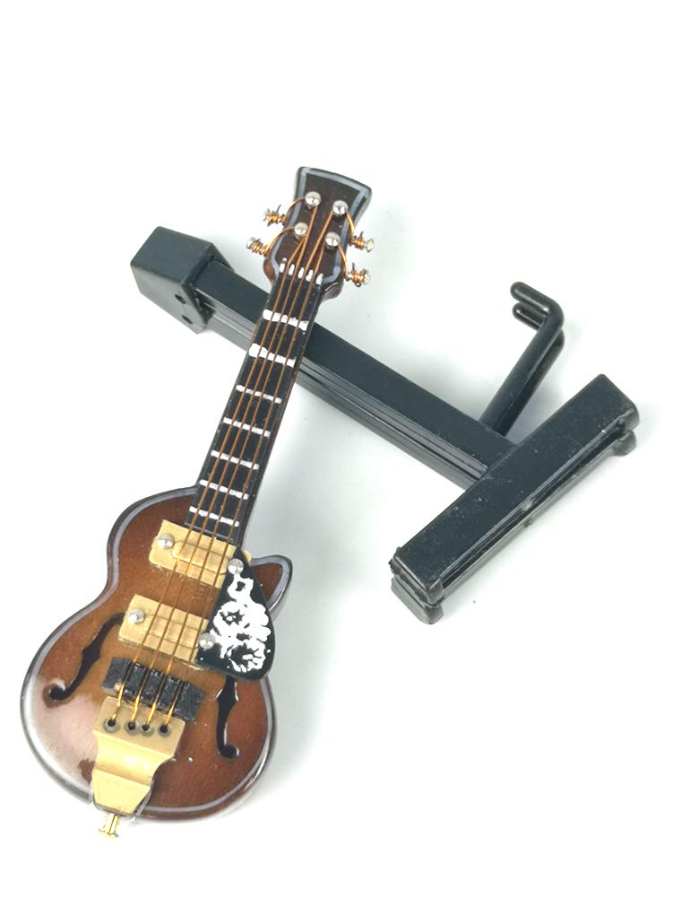 ALANO Electric Miniature Ornaments Guitar Musical Instrument Miniature Guitar Home Decoration Gift (7cm)