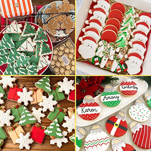 Crethinkaty Christmas Cookie Cutter Set 12 Pieces Stainless steel Gingerbread Man,Snowflake,Snowman,Christmas Tree,Reindeer and More Shape Xmas Cookie Cutters for Baking