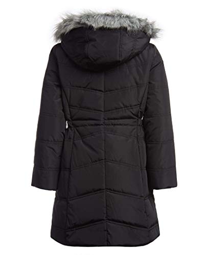 Calvin Klein Girls' Hooded Winter Puffer Jacket, Full-Length Heavy Weight Coat with Fleece Lining, Black Aerial, 4T