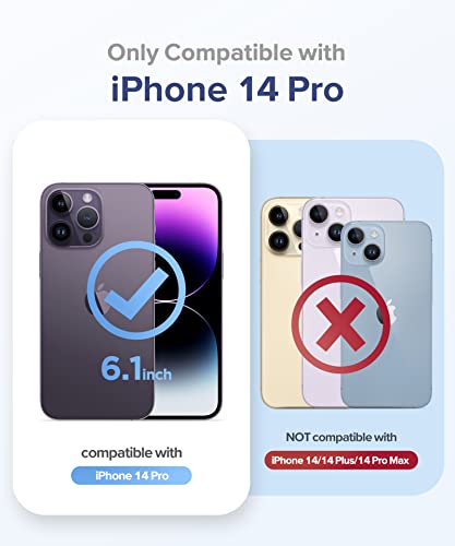 BERFY for iPhone 14 Pro Case Glitter Clear, with 2X Screen Protector + 2X Camera Lens Protector, [Non-Yellowing] [Military Grade Protection] Cute Bling Shockproof Phone Case 6.1 Inch, Shiny Clear