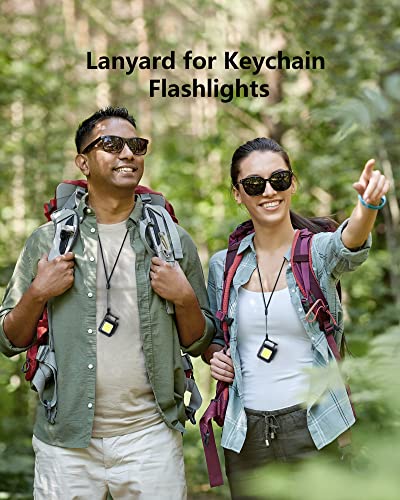 ALANTOP 800 Lumen COB Keychain Flashlight - Rechargeable Mini LED Pocket Light with 4 Light Modes, Magnet Base, and Folding Bracket with Bottle Opener - for Camping, Hiking, and Emergencies (2-Pack)