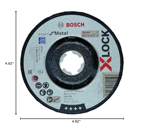Bosch Professional 2608619259 Cranked Cutting Disc Expert (for Metal, X-Lock, Diameter 125 mm, Bore Diameter 22.23 mm, Thickness 6 mm)