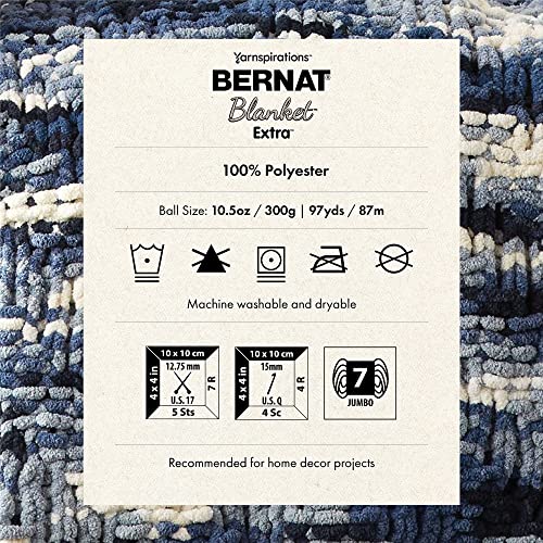 Bernat Blanket Extra Teal Dreams Yarn - 2 Pack of 300g/10.5oz - Polyester - 7 Jumbo - 97 Yards - Knitting, Crocheting, Crafts & Amigurumi, Chunky Chenille Yarn