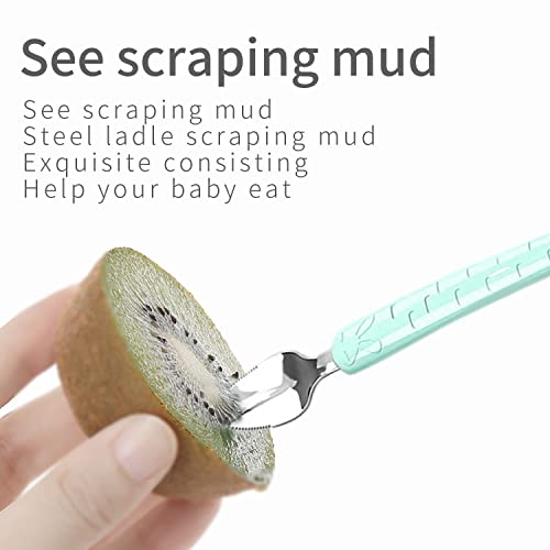 Double Head Baby Silicone Food Spoon (green),portable scraping mud.munchkin ezpzbaby brezza baby led weaning supplies (Green)