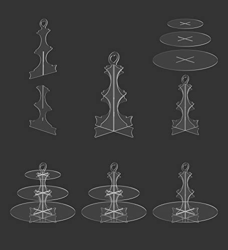 Acrylic Cupcake Stand Tower, 3 Tier Clear Transparent Cupcake Tier Stand Round, Tiered Cupcake Display Stand (Acrylic, Transparent)