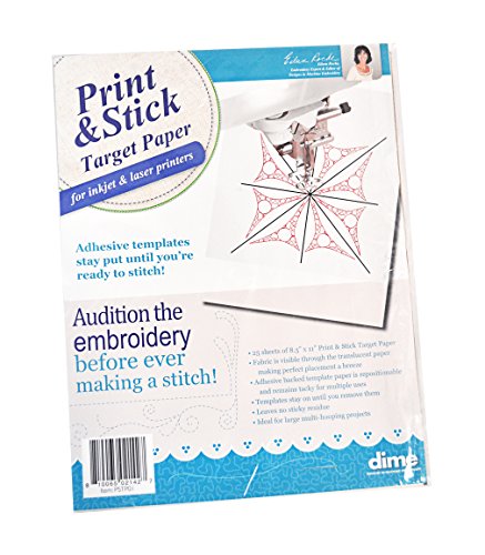 Print & Stick Target Paper, Adhesive Machine Embroidery Templates, for Inkjet & Laser Printers