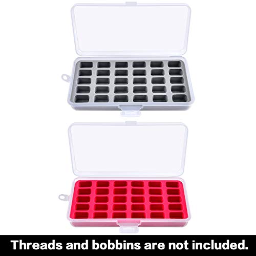 Bobbin Holder Storage Case Sewing Box Thread Organizer Holds 60pcs Bobbins for Brother Sewing Machine- 2pack(Box Only)