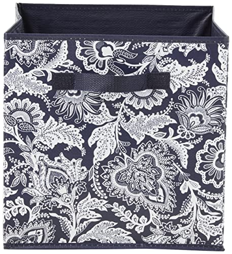 Vera Bradley Women's Collapsible Storage Bins Set of 2 - Large, Java Navy & White, Large