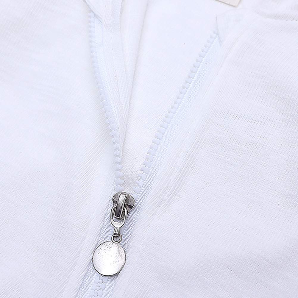 Motteecity Baby Toddler Boys Clothes Unisex Cute Bunny Long Sleeves Zipper Romper (3M, White)