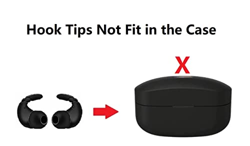 Ear Tips Replacement for Sony WF-1000XM4/WF-1000XM3/WF-C500,JNSA Earhook Replacement Memory Foam Earbuds Tips Compatible with Sony WF-XB700 WF-SP800N WF WI XBA Etc. LMS+Hook Tips 4 Pairs Black